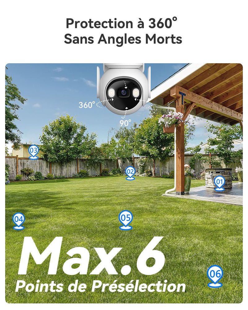 Cell PT 360° PTZ 3MP 2K 100% sans fil