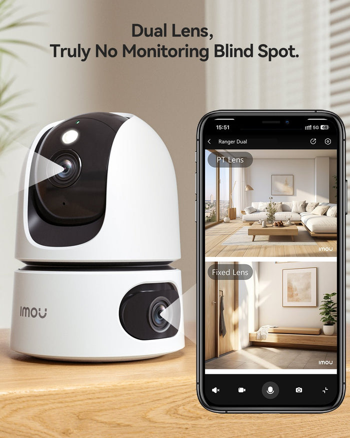 IMOU Ranger Dual 2 Lens Indoor WiFi PT Security Camera Pet Human Detec