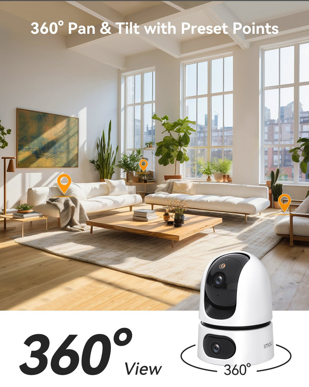 IMOU Ranger Dual 2 Lens Indoor WiFi PT Security Camera Pet Human Detec