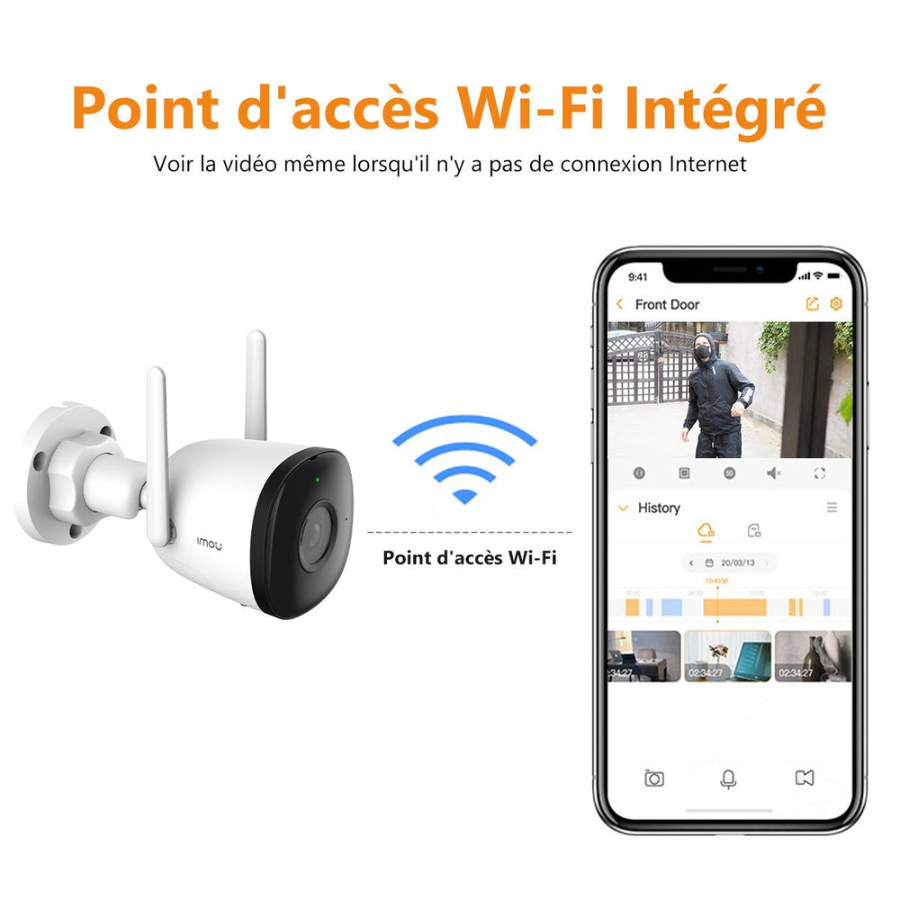 Caméra de sécurité étanche Wi-Fi d’extérieur IMOU Bullet 2C 3C